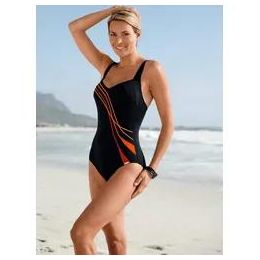 Badeanzug Sunflair, Damen, Gr. 38, Cup D, orange (schwarz, orange), Polyester, Badeanz&uuml;ge Badeanzug