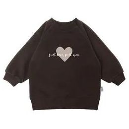 Sweatshirt Liliput "just love just you", M&auml;dchen, Gr. 110/116, braun (dunkelbraun), 80% Baumwolle, 20% Polyester, bedruckt, normal, Rundhals, Sweatshirts Sweatshirt, aus weichem Material mit Baumwolle