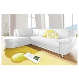 Ecksofa Trendmanufaktur "Rondo, zeitlos und elegant, bequem, L-Form", wei&szlig;, B:265cm H:85cm T:190cm, Softlux-Kunstleder;Primabelle-Microfaser;NaturLeder (handschuhweiches Rindsleder in Sitz und R&uuml;cken mit SOFTLUX-Kunstleder als Korpus-Bezug);Struktur (23% Polyacryl, 77% Polyester), Sofas, Ecksofa, wahlweise mit Federkern, wahlweise mit Bettfunktion
