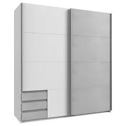 Schwebet&uuml;renschrank wimex "Emden", wei&szlig; (wei&szlig;, beton, nachbildung lichtgrau), B:180cm H:198cm T:64cm, Schr&auml;nke, Schwebet&uuml;renschrank, Mit Au&szlig;enschubk&auml;sten