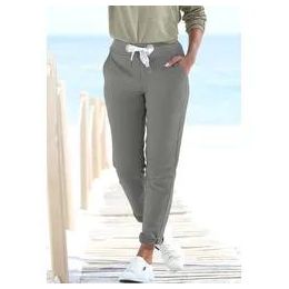 Sweathose ELBSAND "Brinja", Damen, Gr. XXL (44), N-Gr, gr&uuml;n, Sweatware, Obermaterial: 95% Baumwolle, 5% Elasthan, unifarben, figurumspielend lang, Hosen Sweathose, mit Taschen und breiten Kordeln, Jogginghose, l&auml;ssige Passform, Topseller
