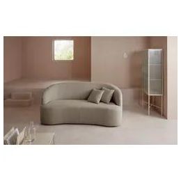 3-Sitzer "Dilara", beige (dunkelbeige), B:200cm H:87cm T:89cm, Struktur fein 100% Polyester);Samtoptik (100% Polyester);Boucl&eacute; (100% Polyester), LeGer Home by Lena Gercke, Sofas, gerundete R&uuml;ckenlehne und Front, in 3 Bezugsqualit&auml;ten