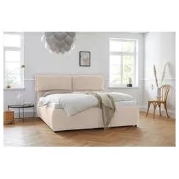 Polsterbett Home Affaire "Jenson", beige, B:208cm L:225cm, Struktur weich (85% Polyester/15% Nylon), Betten, Polsterbett, als Bettgestell oder mit 3 Matratzenarten und H&auml;rtegraden