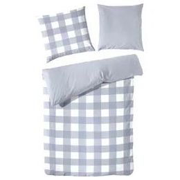 Bettw&auml;sche Primera "Basic Perkal", blau (blau, wei&szlig;), B/L: 240cm x 220cm, 1 Stk., 2 Stk., Perkal, B/L: 80cm x 80cm & 80cm x 80cm, 3 Stk., Perkal, Obermaterial: 100% Baumwolle, Bettw&auml;sche, Bettw&auml;sche, im modernen Karodesign
