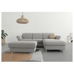Sit & More Ecksofa SIT & MORE "Apulia L-Form", silber, B:250cm H:78cm T:185cm, Webstoff (100% Polyester);Struktur weich (90% Polyester, 10% Polyamid);Luxus-Microfaser Euphoria (100% Polyester);Samtoptik (100% Polyester), Sofas, Ecksofa, wahlweise Bettfunktion, Bettkasten und Kopf- und Armteilverstellung
