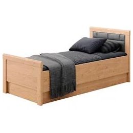 Einzelbett Priess "Arnsberg", braun (livorno buche, anthrazit), B:108cm L:208cm, Betten, Kinder-Einzelbett Jugendbett Bettgestell, Komfortliegeh&ouml;he