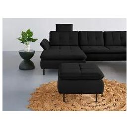 Polsterhocker Home Affaire "Birkholm", schwarz, B:65cm H:44cm T:65cm, 98% Polyester 2% Polyamid, Hocker, Polsterhocker, passend zur Serie "Birkholm", B/T/H: 65/65/44 cm