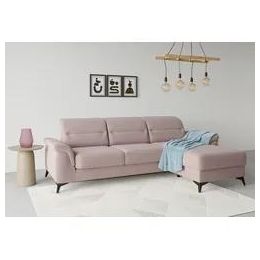 Sit & More Ecksofa SIT & MORE "Sinatra L-Form", lila (flieder), B:258cm H:85cm T:170cm, 90% Polyester, 10% Polyamid, Sofas, Ecksofa, mit Recamiere, optional mit Kopfteilverstellung und Armteilfunktion