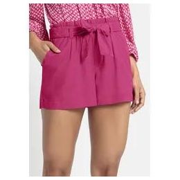 Shorts Lascana, Damen, Gr. 36, N-Gr, pink, Web, Obermaterial: 58% Viskose, 28% Baumwolle, 14% Leinen, unifarben, figurumspielend kurz, Hosen Shorts, im Paperbag-Stil, Leinenmix, Schlupfhose, Sommerhose