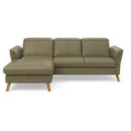 Sit & More Ecksofa SIT & MORE "Romero L-Form", gr&uuml;n (olive), B:245cm H:91cm T:178cm, 100% Polyester, Sofas, Ecksofa, wahlweise mit oder ohne Relax-Funktion, Bettfunktion, Bettkasten
