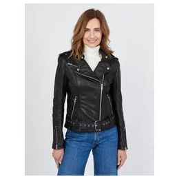 Bikerjacke JCC "Ashley2", Damen, Gr. 46, schwarz, Obermaterial: 100% Lammleder; Futter: 100% Baumwolle; &Auml;rmelfutter: 100% Polyester, Jacken