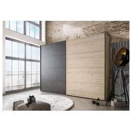 Schwebet&uuml;renschrank Wiemann "Br&uuml;ssel", beige (steineiche nachbildung, schiefer nachbildung), B:200cm H:236cm, Schr&auml;nke, Schwebet&uuml;renschrank