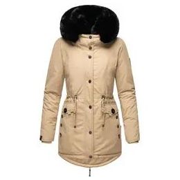 Wintermantel Navahoo "Sweety Deluxe", Damen, Gr. S (36), grau (taupe), Obermaterial: 60% Baumwolle, 40% Nylon. Futter: 100% Polyester. Wattierung: 100% Polyester. &Auml;rmelfutter: 100% Polyester. Kunstpelz: 90% Polyacryl, 10% Polyester, figurumspielend Po-bedeckend, &Auml;rmel ohne &Auml;rmelschlitz Rippstrickb&uuml;ndchen, M&auml;ntel Wintermantel, modischer Winterparka mit gro&szlig;er doppelter Kapuze