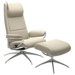 stressless "Paris" Set, Relaxsessel mit Hocker, mit Hocker, High Back, mit Star Base, Gestell Chrom