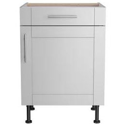 Unterschrank KOCHSTATION "KS-Ahus", grau (hellgrau matt, hellgrau), B:60cm H:87cm T:58,4cm, Schr&auml;nke, Unterschrank, Breite 60 cm