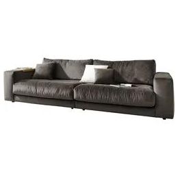 Big-Sofa 3C Candy "Enisa II", grau (stone), B:290cm H:86cm T:127cm, 100% Polyester, Sofas, Big-Sofa, incl. 1 Flatterkissen, Wahlweise mit Flecken-Schutz-Bezug Easy care