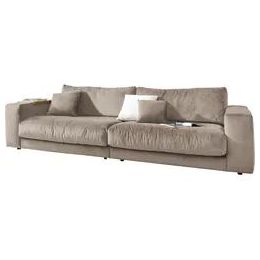 Big-Sofa 3C Candy "Enisa II", grau (taupe), B:290cm H:86cm T:127cm, 85% Polyester, 15% Viskose, Sofas, Big-Sofa, incl. 1 Flatterkissen, Wahlweise mit Flecken-Schutz-Bezug Easy care