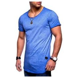 T-Shirt behype "DUST", Herren, Gr. XXL, blau (hellblau), 100% Baumwolle, unifarben, Shirts T-Shirt, mit Rundhals-Ausschnitt
