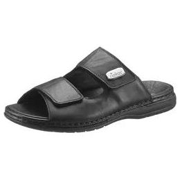 Pantolette Rieker, Herren, Gr. 41, schwarz, Glattleder, Schuhe Pantolette, Sommerschuh, Schlappen, Klettschuh, mit zwei Klettverschl&uuml;ssen, Topseller
