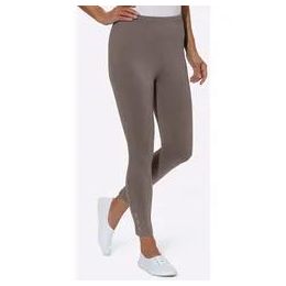 Leggings Classic Basics, Damen, Gr. 52, Normalgr&ouml;&szlig;en, grau (taupe), 95% Baumwolle, 5% Elasthan, unifarben, 7/8-L&auml;nge, Hosen Leggings