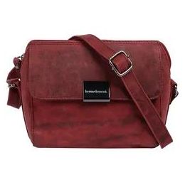 Umh&auml;ngetasche Bruno Banani, Damen, Gr. B/H/T: 17cm x 15cm x 4cm onesize, rot, Leder, unifarben, Taschen Umh&auml;ngetasche, echt Leder