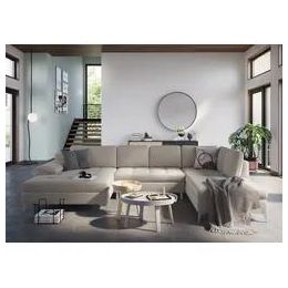 Sit & More Wohnlandschaft SIT & MORE "Latigo U-Form", grau (elephant), B:346cm T:201cm, Sofas, Wohnlandschaft, mit Mega-Recamiere, wahlweise mit Bettfunktion und Bettkasten