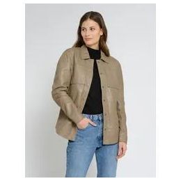 Lederjacke Mustang "31022112", Damen, Gr. M, grau (taupe), Obermaterial: 100% Schafsleder. Futter: 100% Baumwolle. &Auml;rmelfutter: 100% Polyester, Jacken