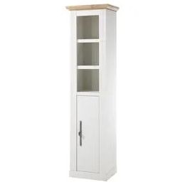 Stauraumschrank OTTO HOME "WESTMINSTER, Badschrank im Landhausstil, Schrank mit Metallgriffen", wei&szlig; (pinie wei&szlig; dekor), B:53cm H:203cm T:40cm, Schr&auml;nke, Stauraumschrank, in 2 Farben verf&uuml;gbar, mit offenen F&auml;chern und Stauraum