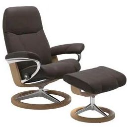 Relaxsessel stressless "Consul", braun (braun batick), B:91cm H:102cm T:79cm, Leder BATICK: BATICK ist ein leicht korrigiertes, durchgef&auml;rbtes und genarbtes M&ouml;belleder, bei dem die meisten Unebenheiten und Spuren in der Regel entfernt wurden.;Leder PALOMA: PALOMA ist ein durchgef&auml;rbtes Semianilin-M&ouml;belleder mit nat&uuml;rlicher Narbung.;ROHLEDER Stoff Q2 FARON: Ein fester zuverl&auml;ssiger Boucl&eacute; mit einem