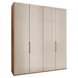 Kleiderschrank Wiemann "Monaco, Made in Germany, edle Glasfront, in verschiedenen Farben", braun (bianco, eiche, nachbildung, glas champagner), B:197,3cm H:236cm T:58cm, Floatglas, Holzwerkstoff, Schr&auml;nke, Kleiderschrank, hochwertige Beschl&auml;gen inkl. D&auml;mpfung