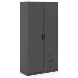 Kleiderschrank Inosign "Sprint Dreht&uuml;renschrank, Aufbewahrung Kasten Schrank Stauraum", schwarz, B:98,5cm H:200,4cm T:49,8cm, Holzwerkstoff, Schr&auml;nke, Kleiderschrank, Breite 98,5/147 oder 195,5 cm, je mit Einlegeb&ouml;den und Kleiderstange