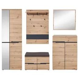 Garderoben-Set Innostyle "MEMPHIS", braun (artisan eiche), B:255cm H:192cm T:38cm, ABS-Kunststoff, Dekorfolie, Hartfaserplatte, Holzwerkstoff, MDF, Kastenm&ouml;bel-Sets