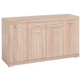 Kommode FMD "Bristol", braun (eiche nb), B:160cm H:89,9cm T:49,9cm, Sideboards, Kommode, Breite 160 cm