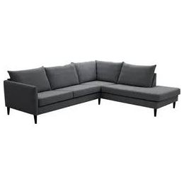 Ecksofa "Rekvik L-Form", grau (anthrazit), B:258cm H:79cm, ATLANTIC HOME COLLECTION, Sofas, Ecksofa, mit Wellenunterfederung, mit Massivholzf&uuml;&szlig;en