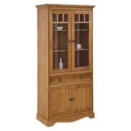 Vitrine OTTO HOME "Melissa", beige (natur gebeizt, gewachst), Schr&auml;nke, Vitrine, H&ouml;he 190 cm