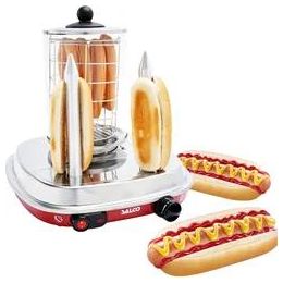 Salco Hotdog-Maker "SHO-6", bunt (rot, silberfarben), B:33,5cm H:34cm T:36cm, Hot-Dog-Maker