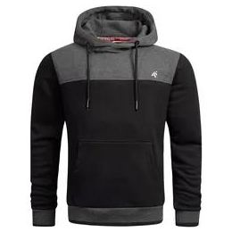 Kapuzenpullover Alessandro Salvarini "ASLerio", Herren, Gr. XL, grau (dunkelgrau, schwarz), Obermaterial: 65% Baumwolle, 35% Polyester, Pullover Sweatshirt Hoodie, mit gro&szlig;er Kapuze, mit Kapuze