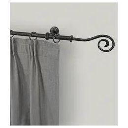 Gardinenstange Garesa "ESPERANCA", schwarz, L:180cm &Oslash;:16mm, Metall, Gardinenstangen, rustikale Vorhanggarnitur, verl&auml;ngerbar, Eisen, Endk. Spirale