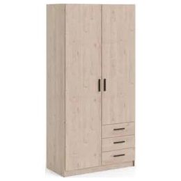 Kleiderschrank Inosign "Sprint Dreht&uuml;renschrank, Aufbewahrung Kasten Schrank Stauraum", braun, B:98,5cm H:200,4cm T:49,8cm, Holzwerkstoff, Schr&auml;nke, Kleiderschrank, Breite 98,5/147 oder 195,5 cm, je mit Einlegeb&ouml;den und Kleiderstange