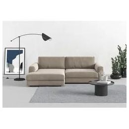 Ecksofa Trendmanufaktur "Bourbon, Mega Designsofa mit tollem Sitzkomfort, Breite 250cm, L-Form", beige, B:250cm H:84cm T:176cm, 88% Polyester, 12% Polyacryl, Sofas, Ecksofa, extra tiefe Sitzfl&auml;che, wahlweise mit Sitztiefenverstellung