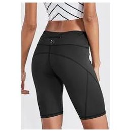 Radlerhose Lascana ACTIVE "Basic Bottoms", Damen, Gr. 44/46, N-Gr, schwarz, Obermaterial: 85% Polyester, 15% Elasthan, unifarben, figurbetont kniefrei, Hosen Radlerhose, mit kleiner Bundtasche hinten