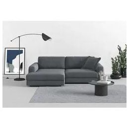 Ecksofa Trendmanufaktur "Bourbon, Mega Designsofa mit tollem Sitzkomfort, Breite 250cm, L-Form", grau (dunkelgrau), B:250cm H:84cm T:176cm, 92% Polyester, 8% Nylon, Sofas, Ecksofa, extra tiefe Sitzfl&auml;che, wahlweise mit Sitztiefenverstellung