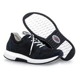Gabor Keilsneaker ROLLINGSOFT, Damen, Gr. 39, blau (nachtblau), Nubukleder, Textil, Schuhe Sneaker, Freizeitschuh, Halbschuh, Schn&uuml;rschuh mit Logo an der Ferse