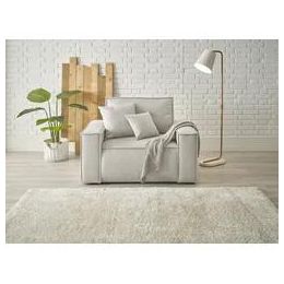 Loveseat OTTO HOME "FINNLEY, XXL-Sessel, Lesesessel, trendige Stoffe, inkl. Zierkissen", silber (silbergrau), B:120cm H:85cm T:86cm, Bezugstoff 100% PES ;Atmungsaktives Gewebe ;Easy Clean ;Gramatur 340g/qm +/- 5%, Sessel, verf&uuml;gbar in den Stoffqualit&auml;ten Boucl&eacute;, Struktur fein und Mega Cord