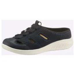 Pantolette Jomos, Damen, Gr. 36, blau (marine), Glattleder, Veloursleder, Schuhe Pantolette