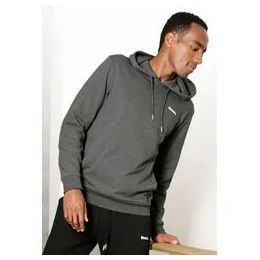 Hoodie BENCH. LOUNGEWEAR, Herren, Gr. 56/58 (XL), grau (anthrazit, meliert), angeraute Sweatware, Obermaterial: 60% Baumwolle, 40% Polyester, unifarben, Basic, bequem normal, Rundhals, angesetztes B&uuml;ndchen, Sweatshirts Hoodie, Sweatshirt mit Kapuze und seitlichen Taschen, Baumwollmischung
