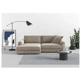 Ecksofa Trendmanufaktur "Bourbon Mega_Ecke mit tollem Sitzkomfort, Breite 250cm, L-Form", beige, B:250cm H:84cm T:176cm, 88% Polyester, 12% Polyacryl, Sofas, Ecksofa, mit extra hohem Sitzkomfort, auch in Cord erh&auml;ltlich