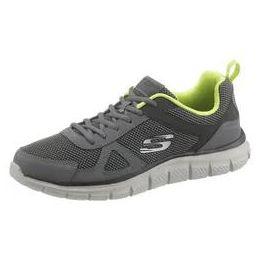 Sneaker Skechers "Track", Herren, Gr. 47,5, grau (grau schwarz), Leder, Textil, Schuhe Sneaker, mit seitlichem Logo, Freizeitschuh, Halbschuh, Schn&uuml;rschuh