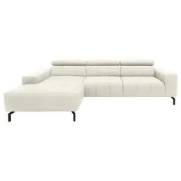 Ecksofa DOMO collection "Cunelli tolle Sitzn&auml;hte als Designelement, fester Sitzkomfort, L-Form", wei&szlig;, B:292cm H:79cm T:175cm, Lederlook;100% Polyurethan, Sofas, Ecksofa, wahlweise mit 6-fach verstellbarer Kopfteilverstellung, bodenfrei
