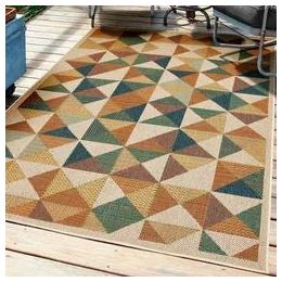 Teppich ANDIAMO "Sedona Dreieck", bunt (multi), B:80cm H:6mm L:150cm, Polypropylen, Teppiche, Teppich, Flachgewebe, modernes Design, In- und Outdoor geeignet